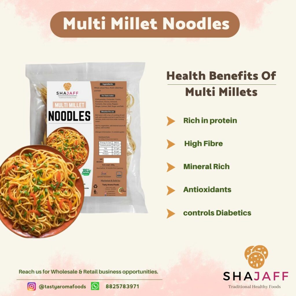 Red Rice Whole Wheat And Multi Millet Noodles | 180 gm with taste maker ...